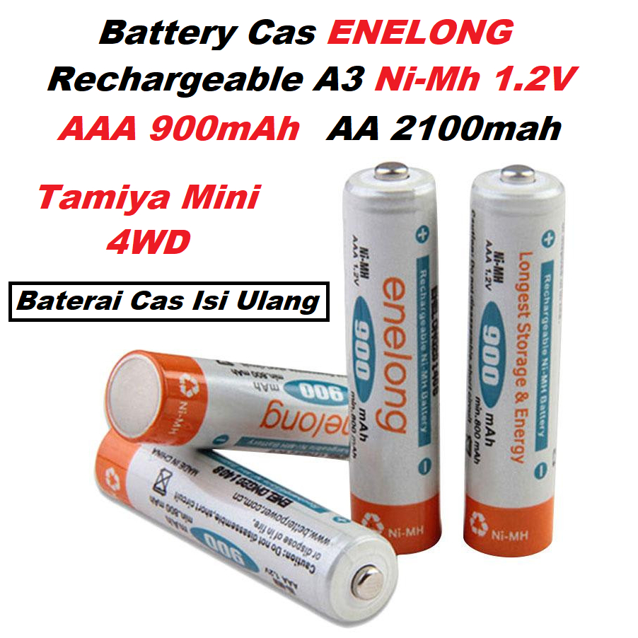 Jual Battery Cas ENELONG Rechargeable A3 Baterai Ni-Mh AAA 900mAh ...