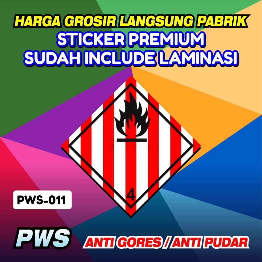 Jual Stiker 15x15 Safety Flammable Solid K3 Keselamatan Kerja / Sticker ...