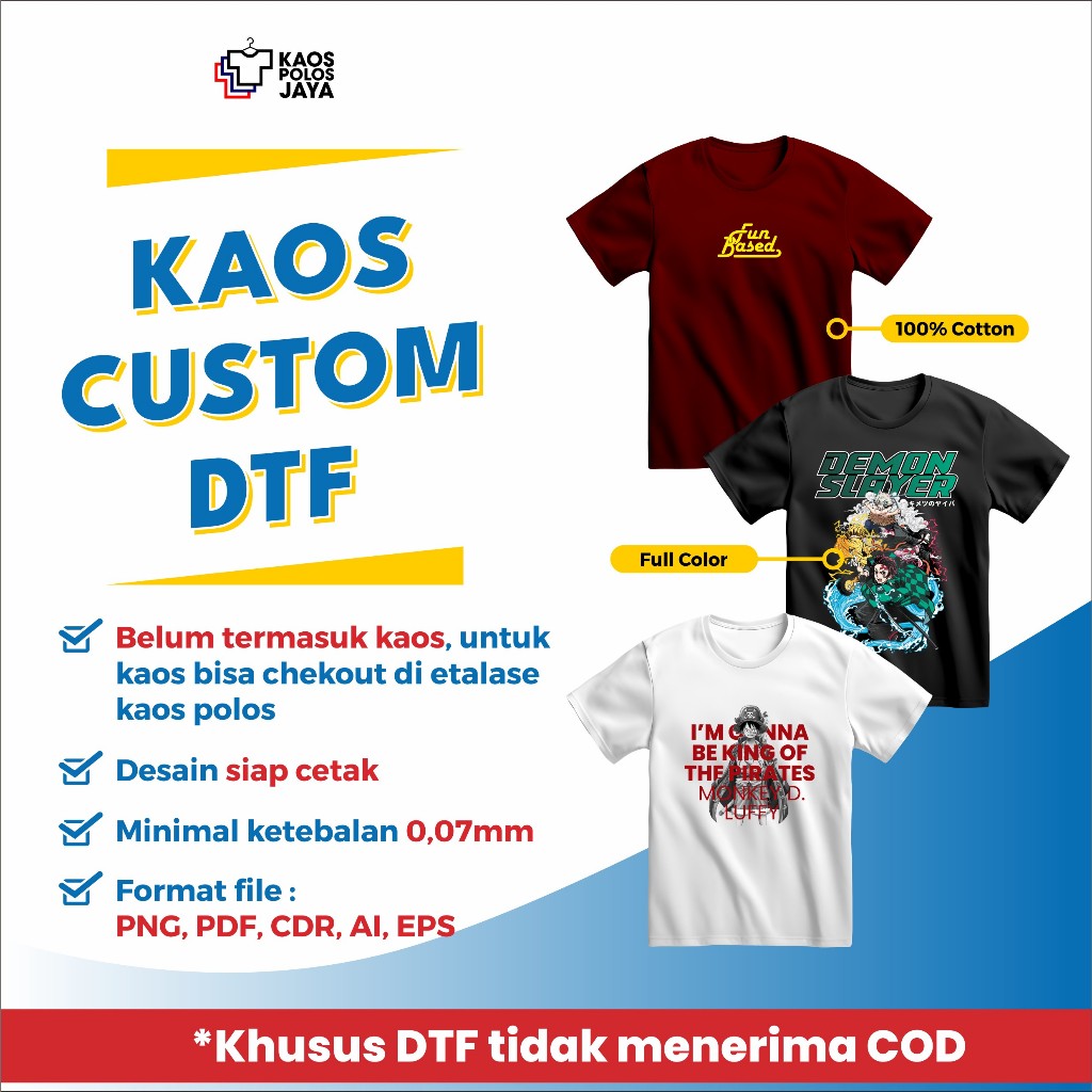 Jual CUSTOM SABLON SATUAN / CUSTOM SABLON DTF SATUAN | Shopee Indonesia