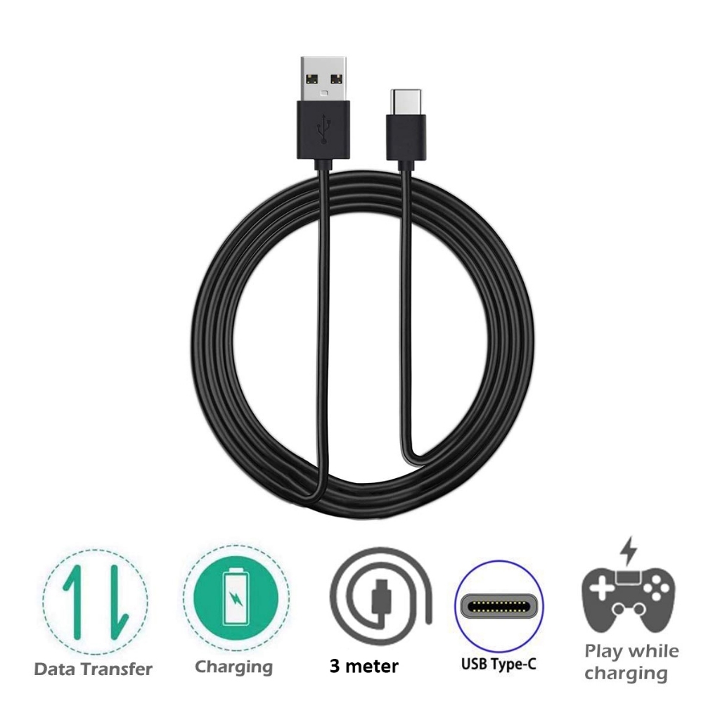 Jual Kabel Charging PS5 Dualsense USB Type C 3 Meter | Cas Stick ...