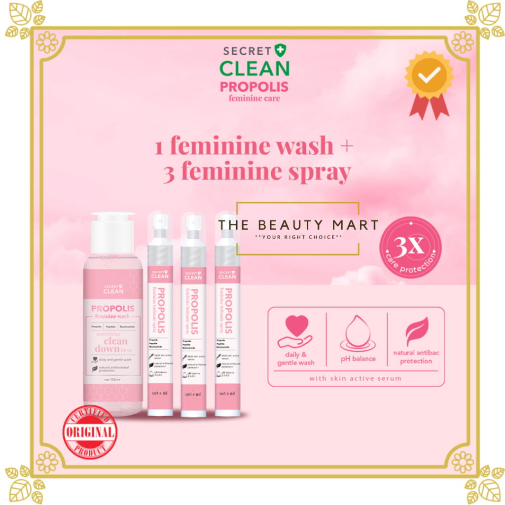 Jual SECRET CLEAN Paket Propolis Feminine Care | Pembersih Kewanitaan ...