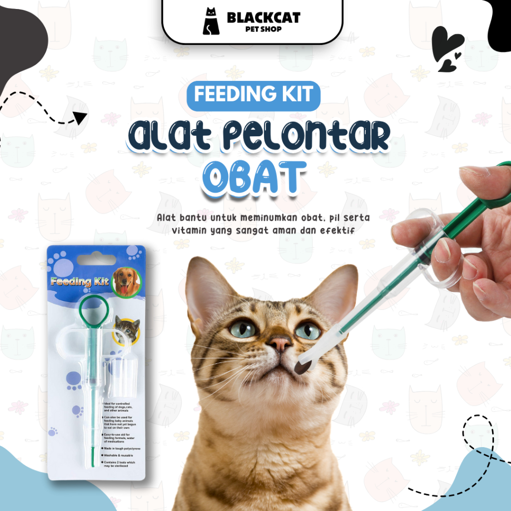 Jual BLACKCAT Alat Pelontar Obat Hewan Feeding Kit Pelontar Pil Tablet ...