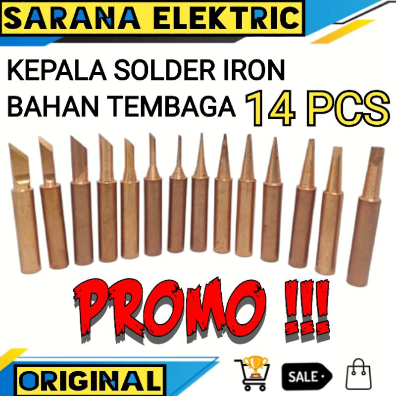 Jual 14PCS KEPALA SOLDER 900M T IS BAHAN TEMBAGA SOLDERING IRON MATA SOLDER 936 | Shopee Indonesia