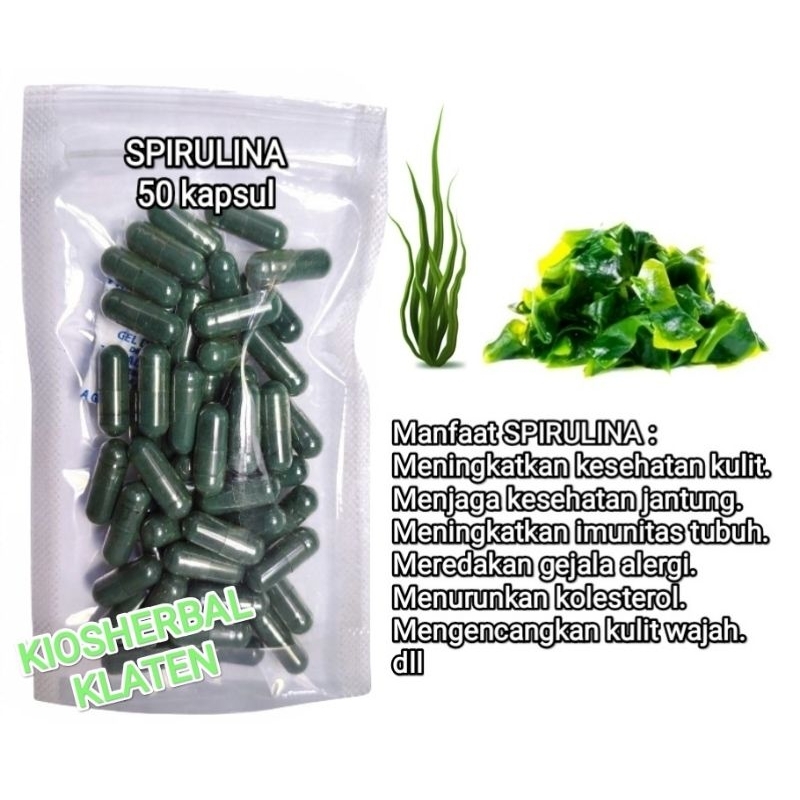Jual Kapsul SPIRULINA isi 50 untuk anemia dan kulit tubuh | Shopee ...
