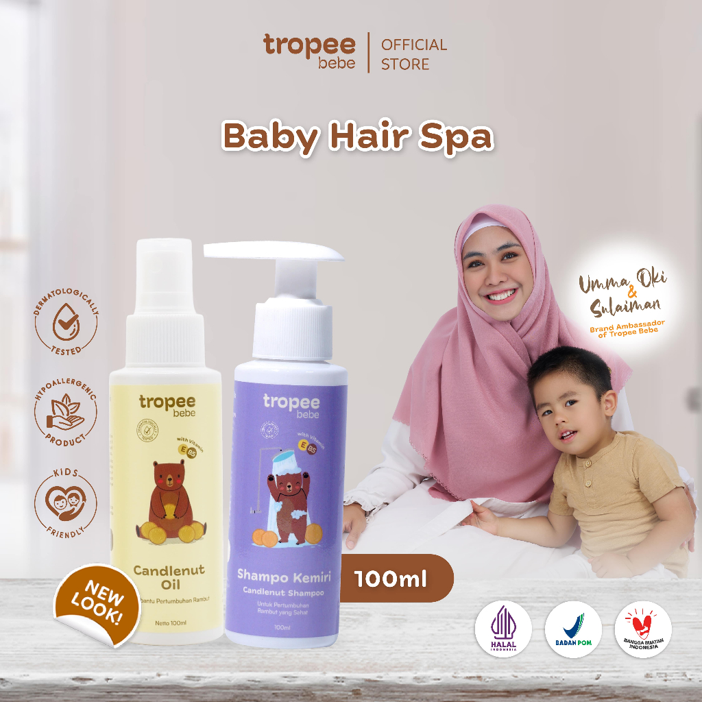 Jual Tropee Bebe Paket Minyak & Shampo Kemiri 100ml | Baby Hair Spa ...