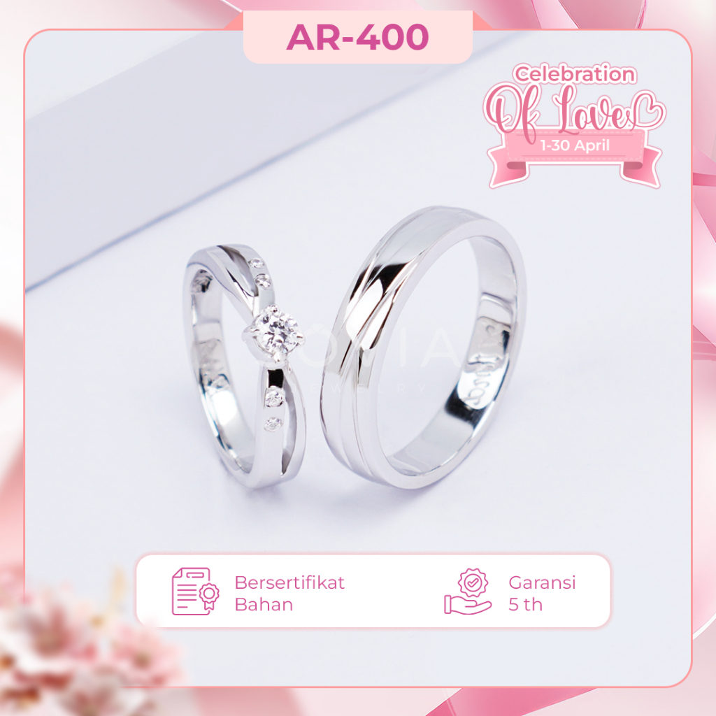 Jual Sovia Jewelry Cincin Kawin Couple Perak Silver 950 Desain AR-400 | Shopee Indonesia