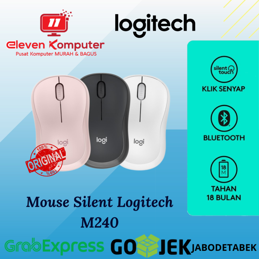 Jual Mouse Logitech M240 Wireless Bluetooth Silent Click | Shopee Indonesia