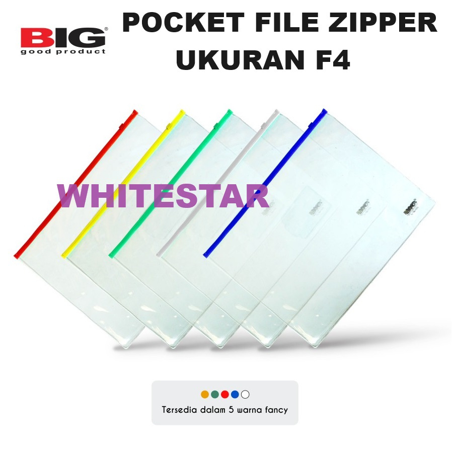 Jual map pocket file / document pouch zipper ukuran F4 + name tag big ...