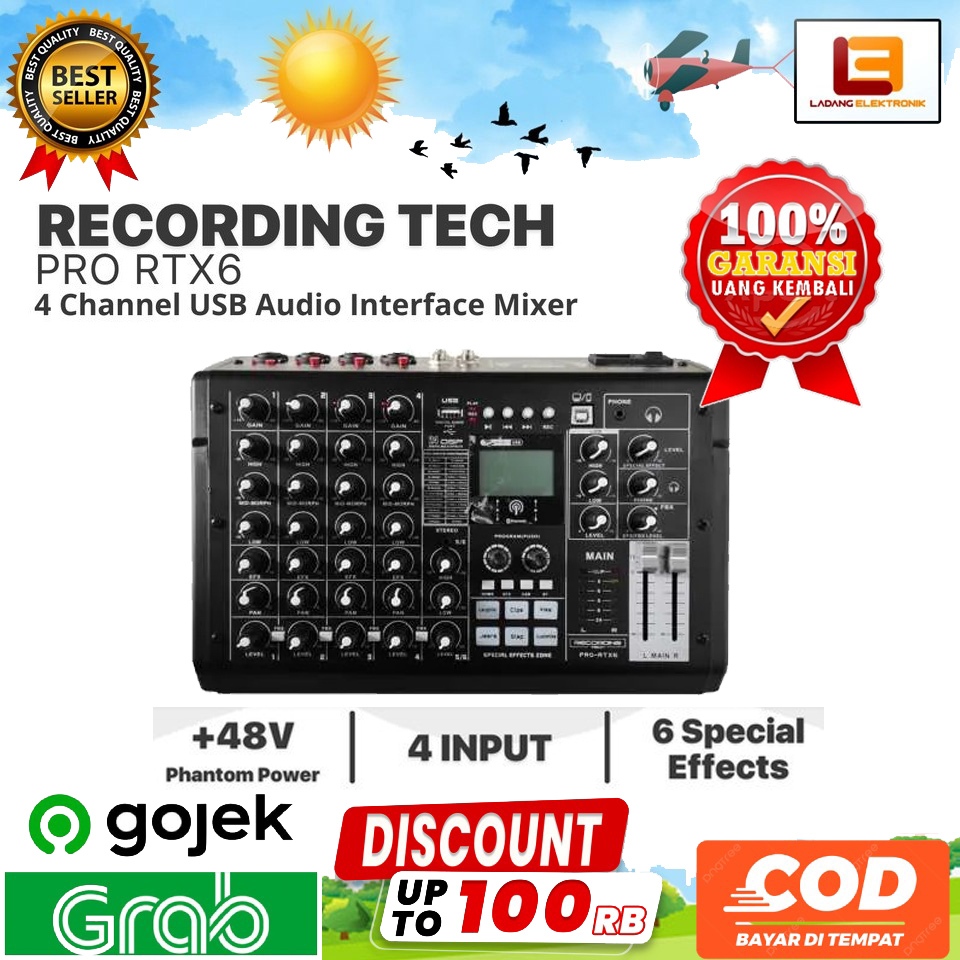 Jual Recording Tech PRO-RTX6 Mixer Audio USB 6 Channel - GARANSI RESMI ...