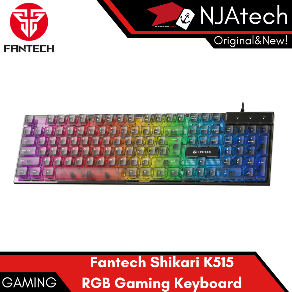 Jual Fantech SHIKARI K515 Keycaps Transparan Keyboard Gaming RGB Membrane | Shopee Indonesia