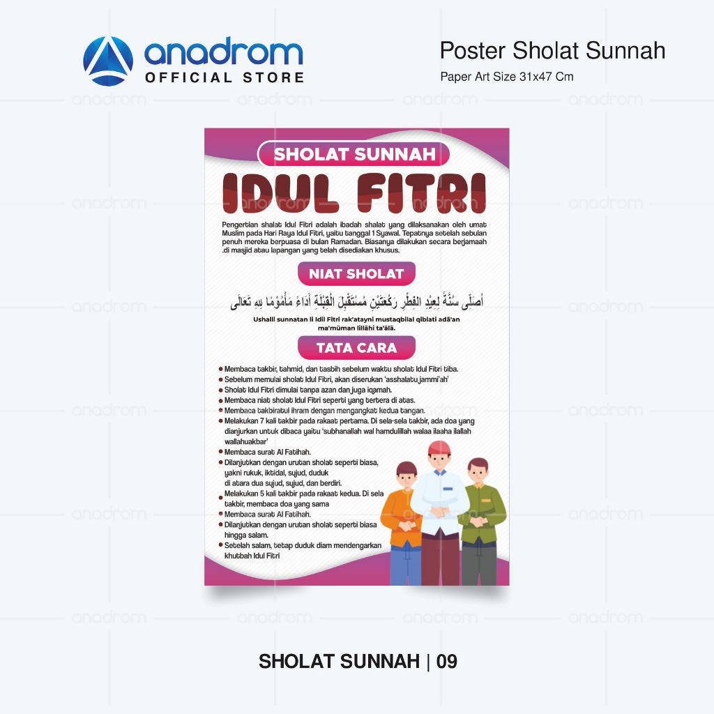 Jual Poster Macam - macam Sholat Sunnah | Poster Edukasi Islamic Anak ...