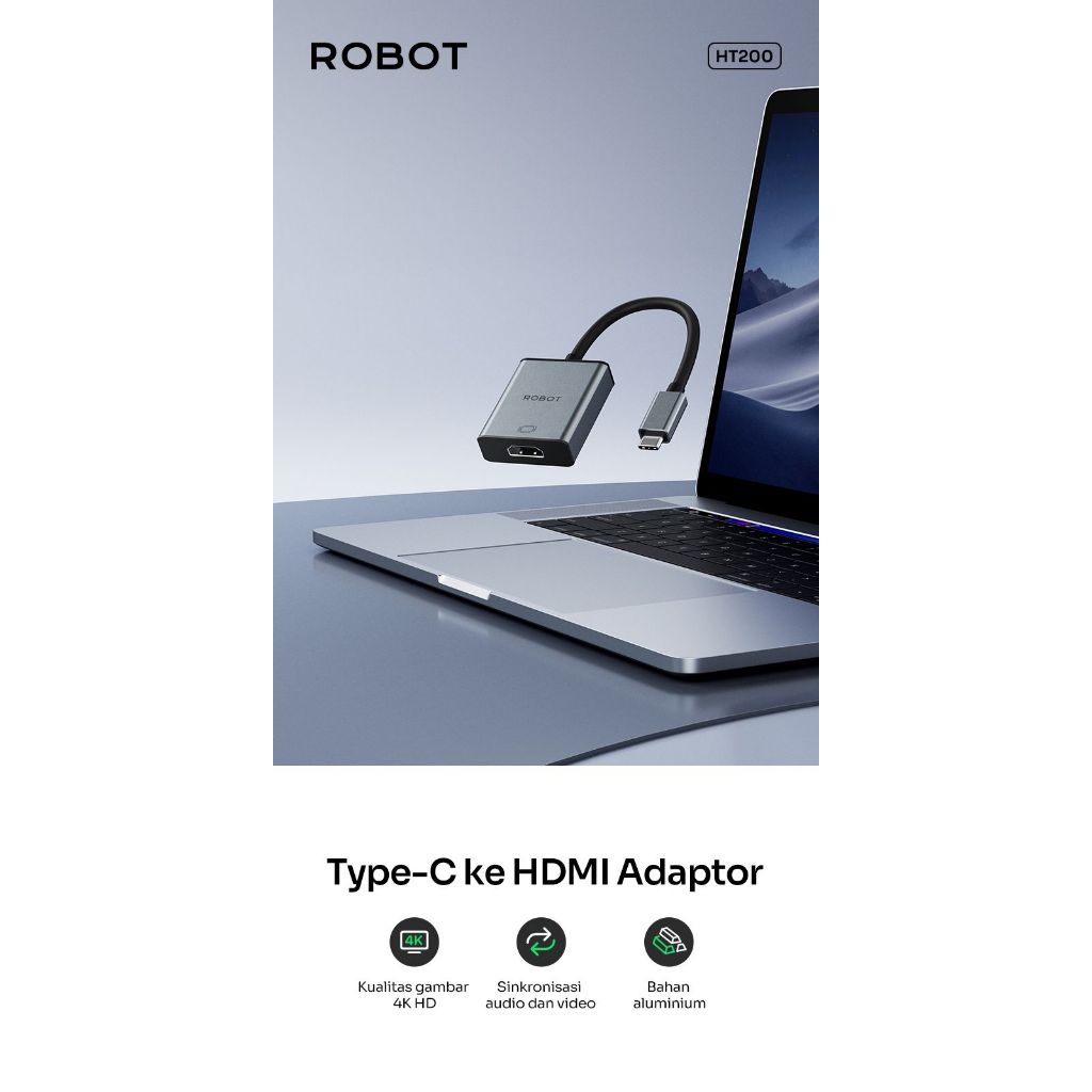 Jual Robot Ht200 Adapter Kabel Hdmi Colokan Adaptor Type c To Hdmi With ...