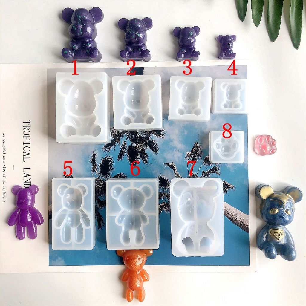 Jual Cetakan Resin Teddy Bear Transparan Beruang Epoxy Mold Elastis ...