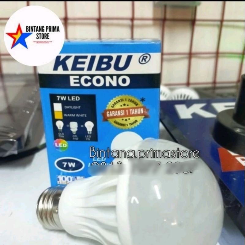 Jual Lampu LED ECONO 7 Watt / 7W tipe E27 merk KEIBU Sinar Putih / Kuning | Shopee Indonesia