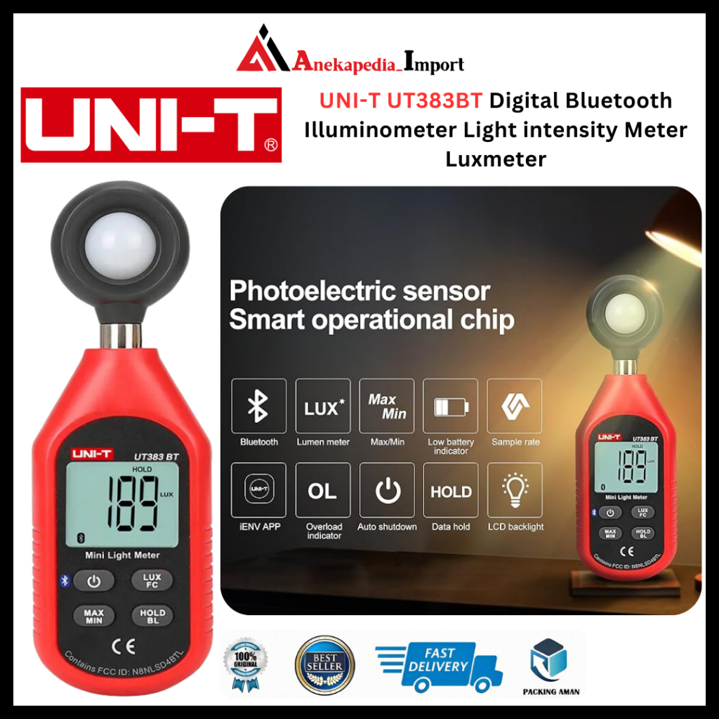 Jual UNI-T UT383BT - Mini Light Meters - UNI-T UT383BT Digital Bluetooth Illuminometer Light ...