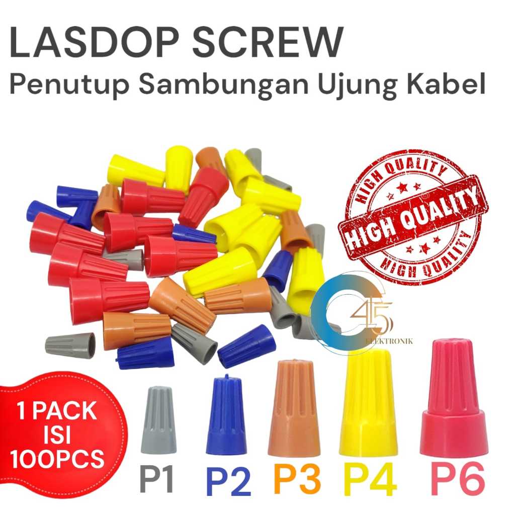 Jual Sambungan Kabel Putar Lasdop Screw On Wire 1 Pack isi 100 Pcs ...