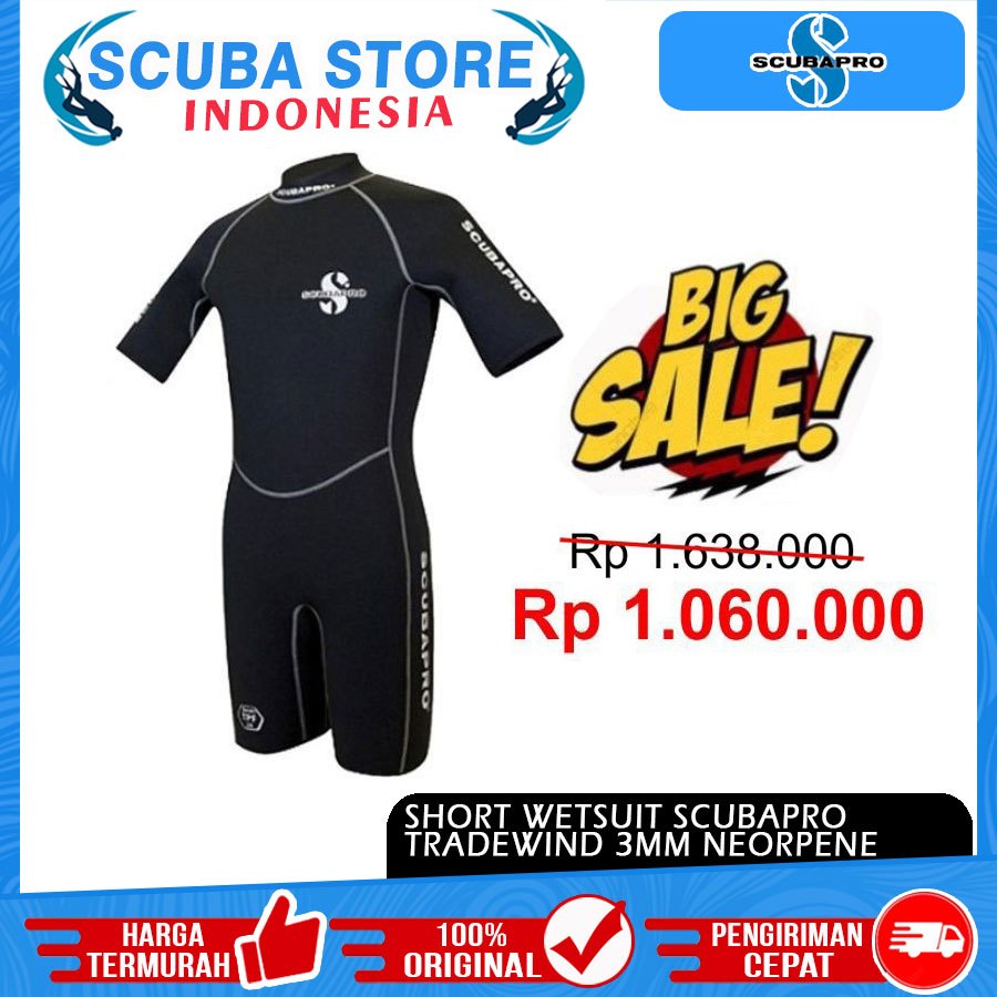 Jual Short Wetsuit Scubapro Tradewind Neoprene 3mm Men Baju Selam ...