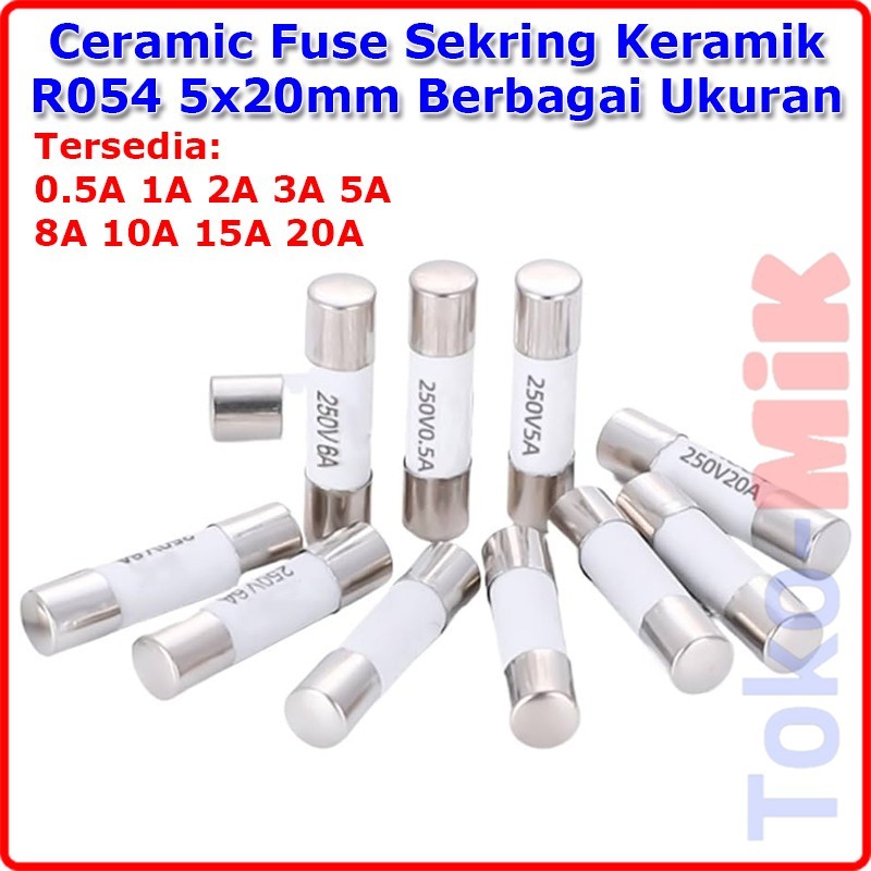 Jual SEKERING SEKRING SKRING KERAMIK CERAMIC FUSE 5X20 MM RO54 R054 250V | Shopee Indonesia