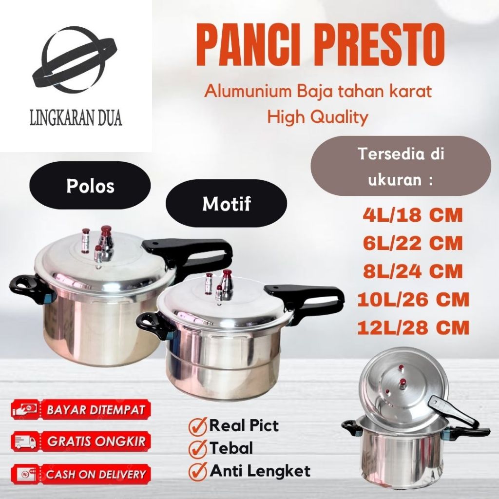 Jual 4L-12L COD Panci Presto High Quality ( ANTI KARAT ) | Alumunium Berkualitas | Panci Masak ...