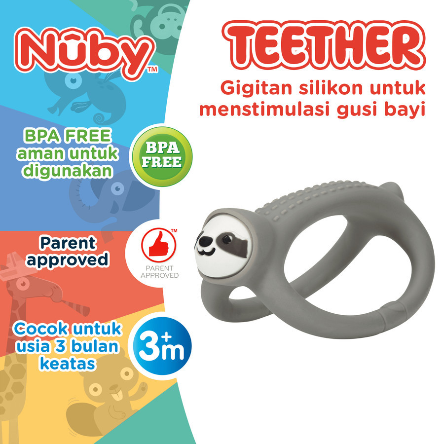 Jual Nuby Baby Loopy Legs Teether (Sloth) - Mainan Gigitan Bayi Silikon ...