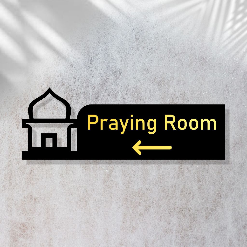 Jual Sign Praying Room Acrylic | Penunjuk Arah Ruangan Sholat | Shopee ...