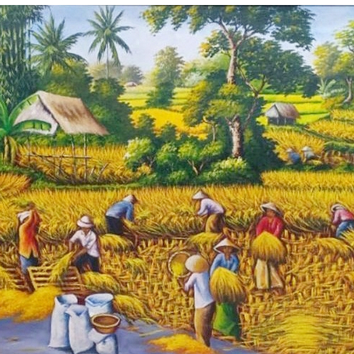 Jual Lukisan Panen Kemakmuran: Simbol Kesejahteraan dan Berkat | Shopee ...
