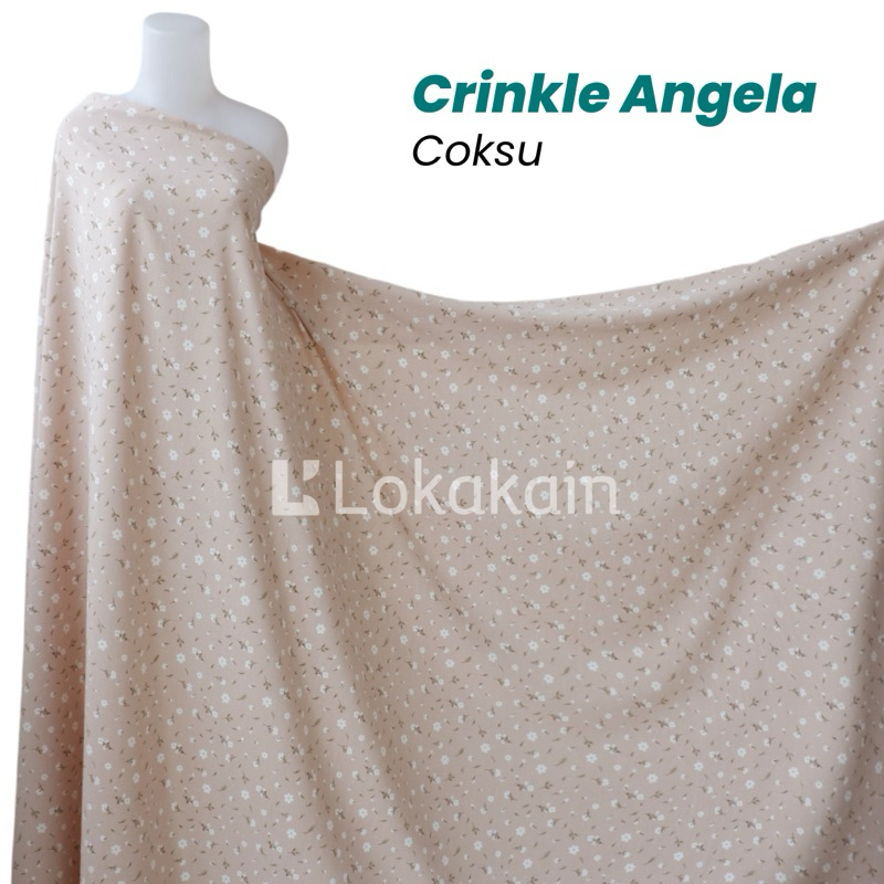 Jual Kain Crinkle Corak Premium/ Bahan Crinkle Corak Flower Premium ...
