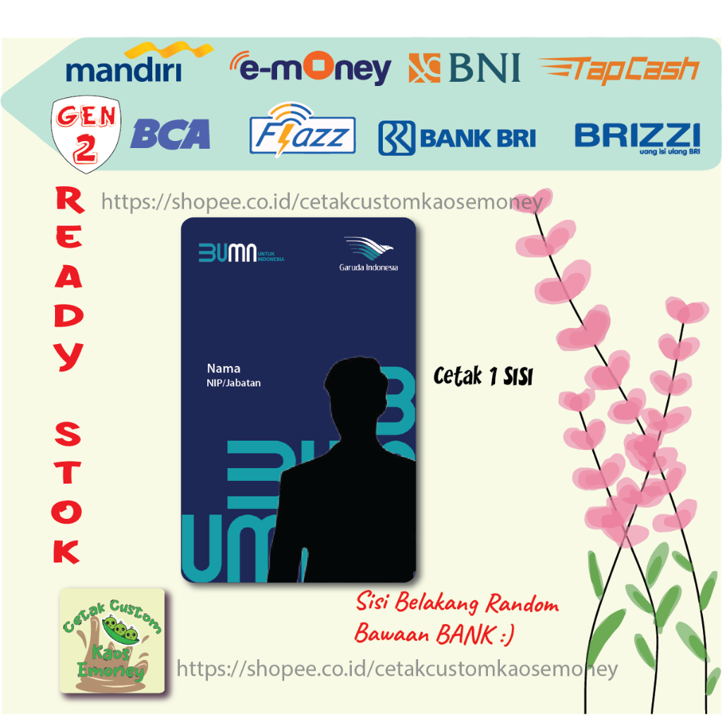 Jual KARTU E MONEY E TOLL ID CARD NEW GARUDA INDONESIA ID CARD KARTU ...