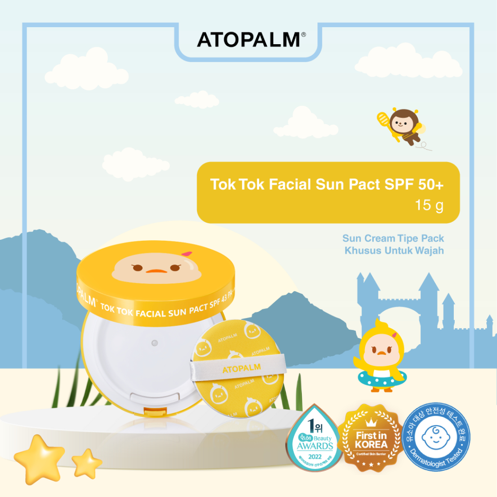 Jual ATOPALM Tok Tok Facial Sun Pact SPF43 PA+++ 15g - Sunscreen ...
