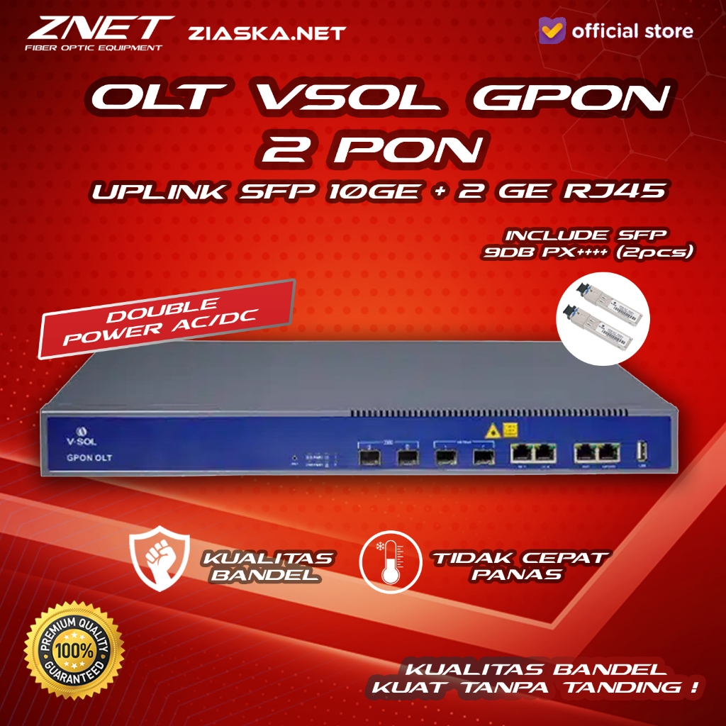 Jual NEW OLT GPON VSOL 2 PON V1600GT, AC+DC,+ 2SFP 9DB 3 LAYER MURAH DOUBLE POWER | Shopee Indonesia