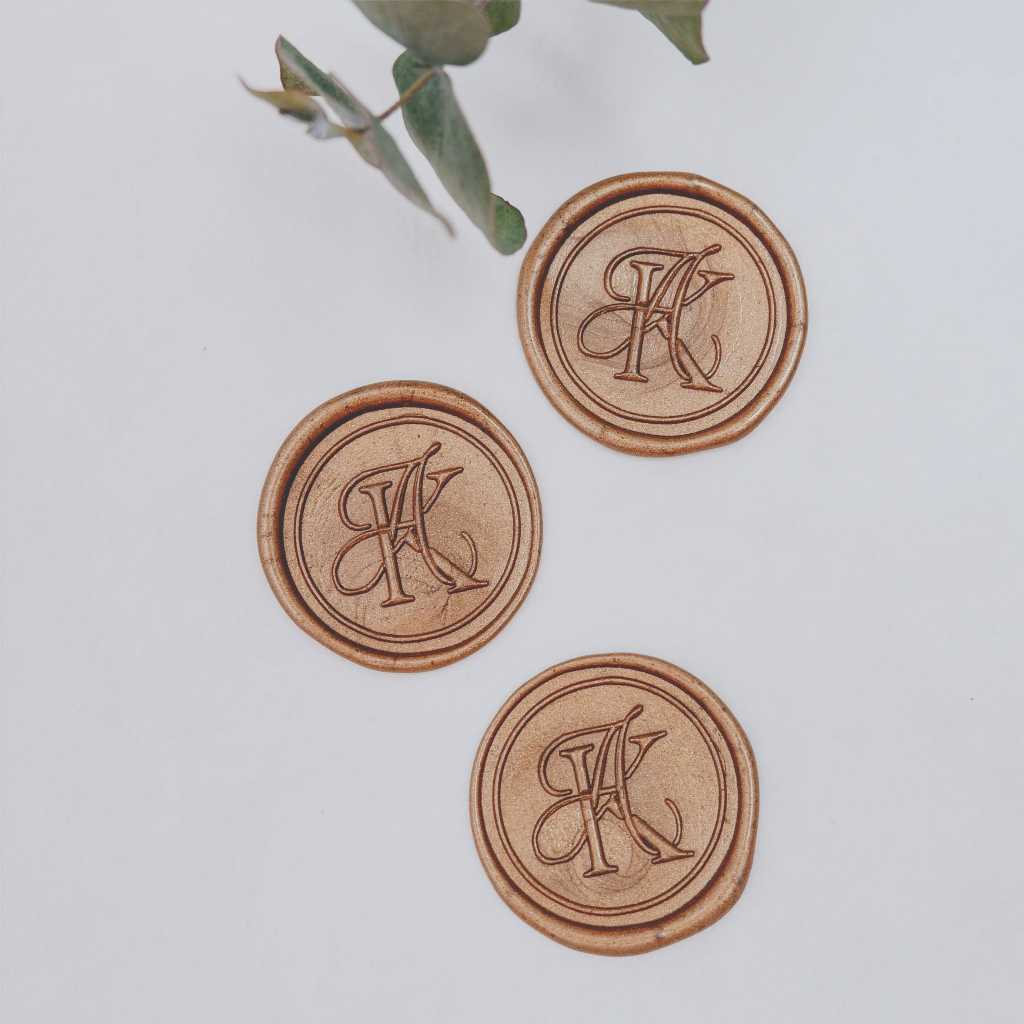Jual Wax Seal initial AK / Wax Seal logo AK KA / Wax seal coin bulat ...
