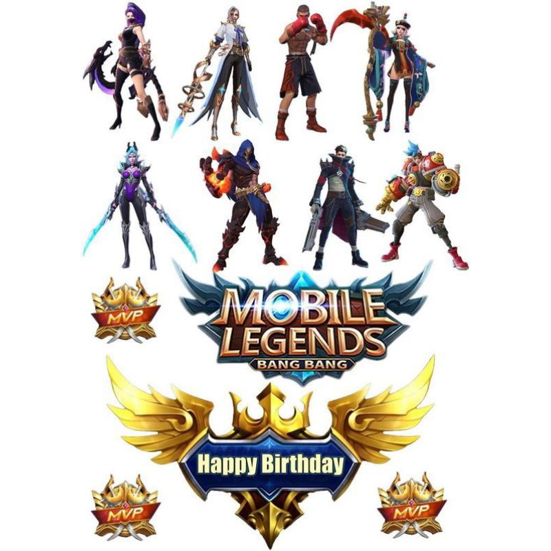 Jual Cetak Topper Mobile Legend, Topper Kue Ultah | Shopee Indonesia