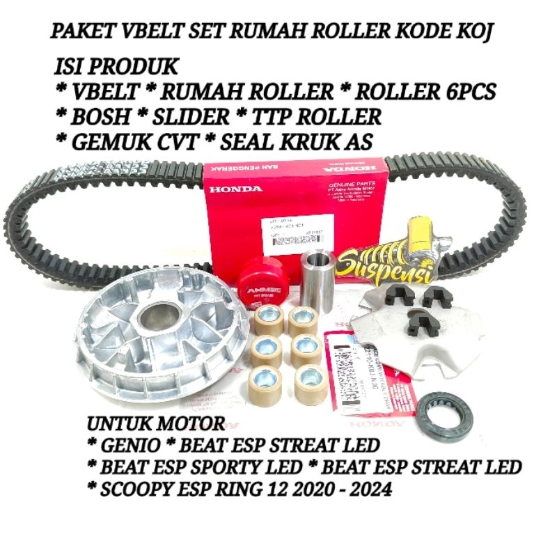 Jual VANBELT VBELT SET RUMAH ROLLER GENIO BEAT STREAT NEW BEAT SPORTY BEAT DELUXE SCOOPY RING12 ...