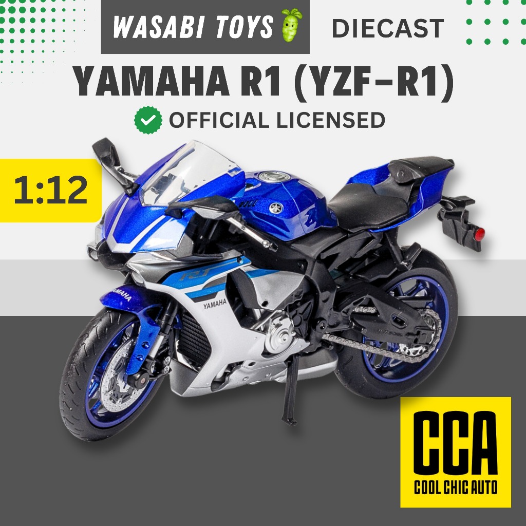 Jual Diecast 1:12 Yamaha R1 YZF-R1 Official Licensed CCA (Dapat Alas ...