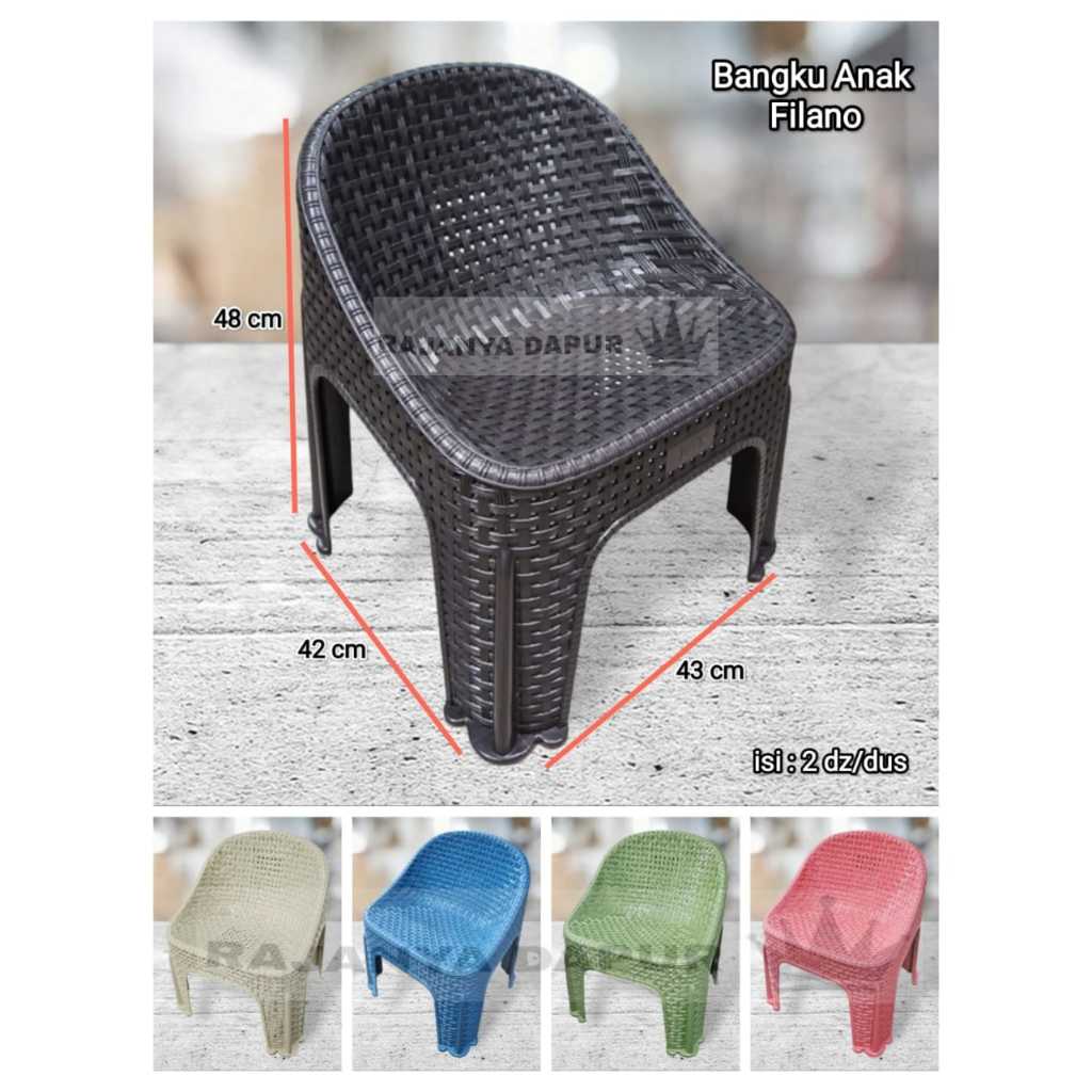 Jual Bangku Plastik Rotan Anak Filano - kursi anak rotan filano ...