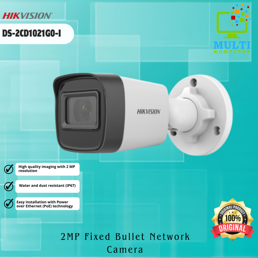Jual HIKVISION DS-2CD1021G0-I - 2MP Fixed Bullet Network Camera | Shopee Indonesia