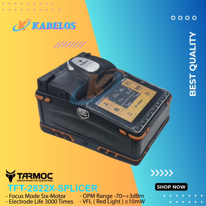 Jual Tarmoc TFT-2822X-SPLICER | 6 Motor Fiber Optic Fusion Splicer Alat ...