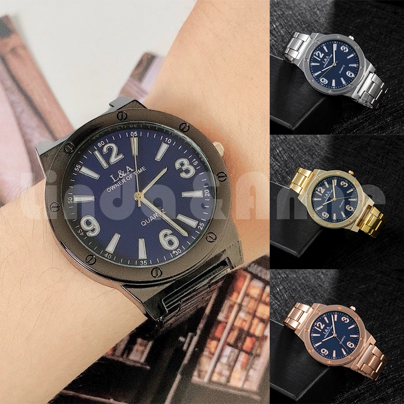 Jual Jam Tangan Analog Rantai Strainless Steel Untuk Pria Arloji Cowok ...