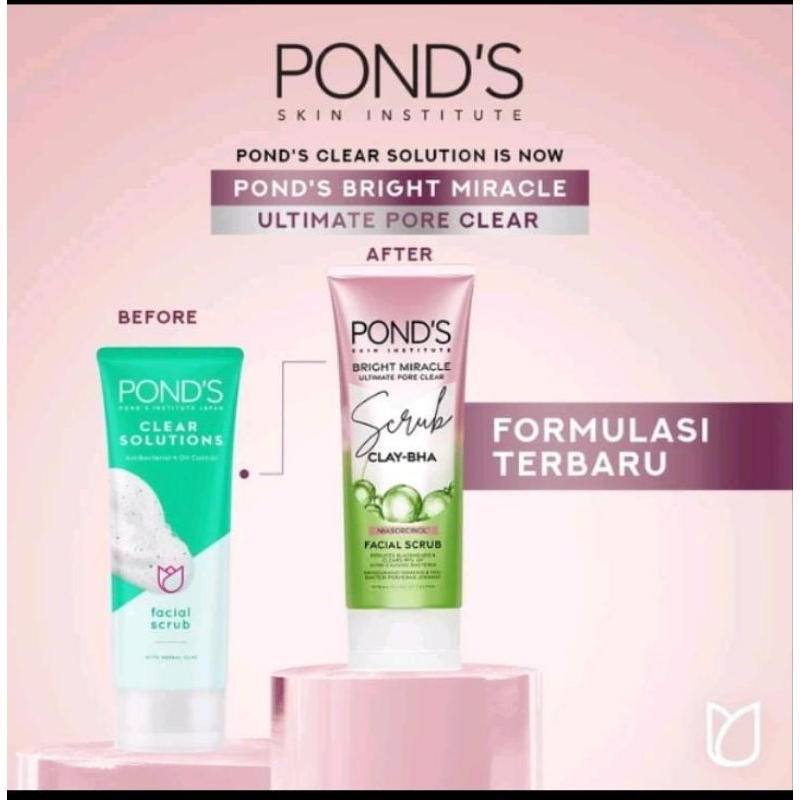 Jual Ponds clear solution / SCRUB CLAY-BHA facial foam 100ml/50ml ...