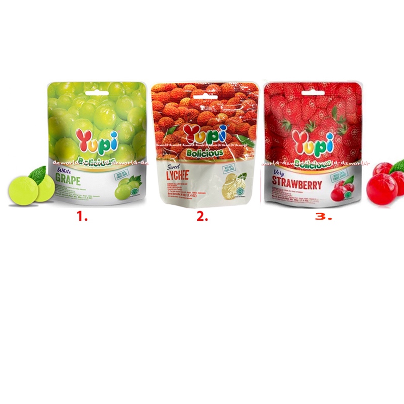 Jual Yupi Bolicious 40gr White Grape Sweet Lychee Very Strawberry ...