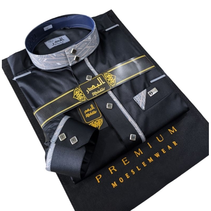 Jual Jubah Albadar Polyester Kombinasi lengan manset Motif keren Jubah ...