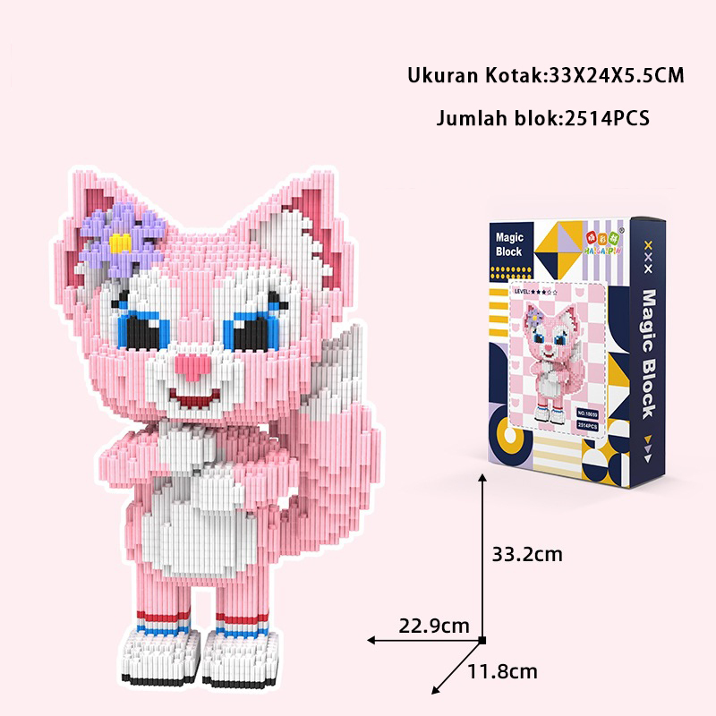 Jual JAKI Nano Blocks Gelatoni 3D Model BIG Kuromi \Beruang Stroberi ...