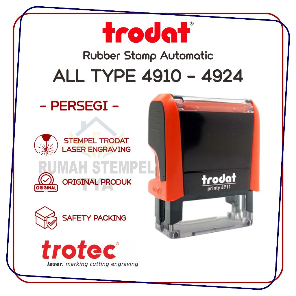 Jual CETAK STEMPEL WARNA TRODAT (Persegi). original berkualitas | Shopee Indonesia