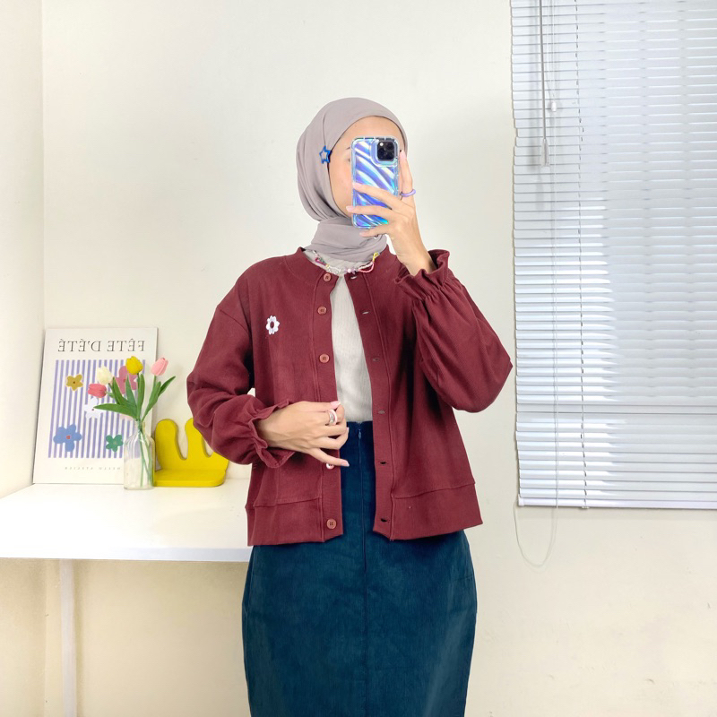 Jual [Marasoe] QYARA CARDIGAN Cardigan Outer Cardigan Korea Cardi Knit Korean Look RIB Knit ...