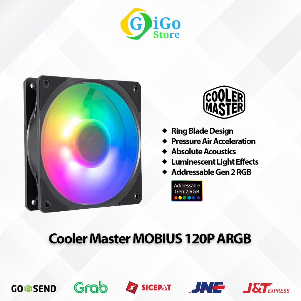 Jual Fan Casing Cooler Master Mobius 120P ARGB 2400 RPM 12CM Fan Case ...