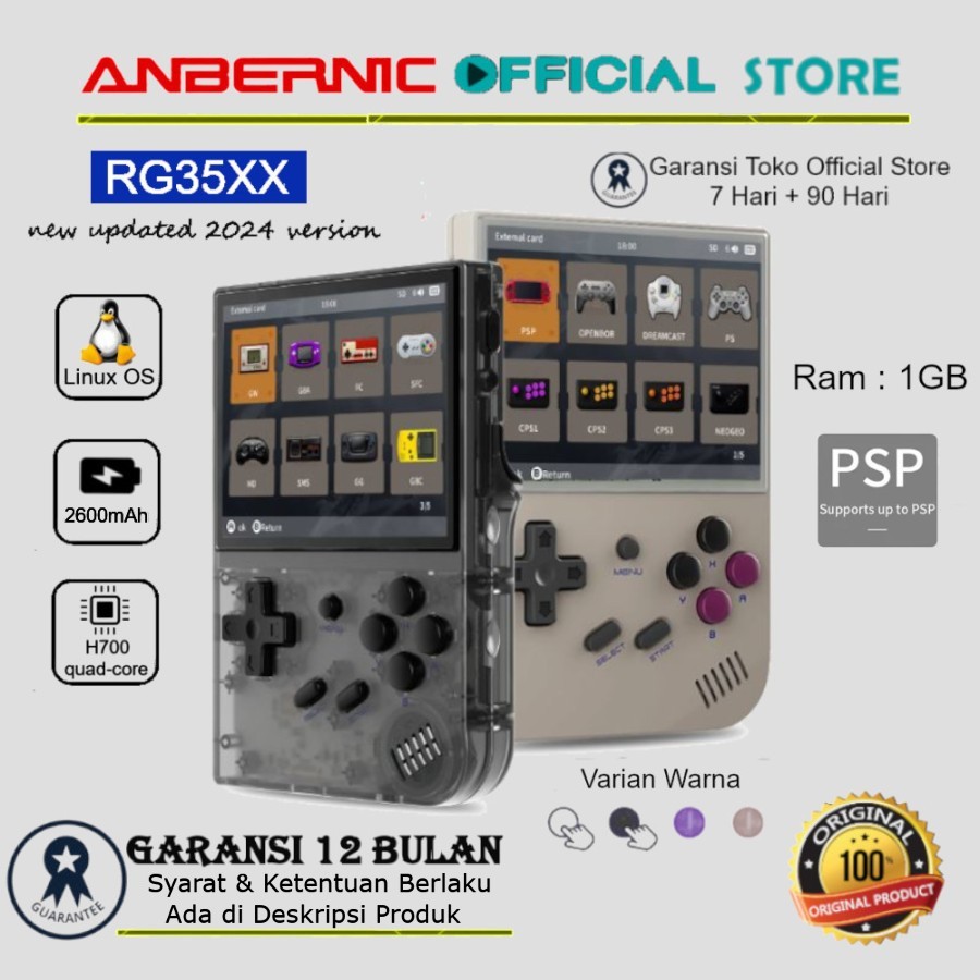 Jual ANBERNIC RG35XX New Version 2024 Handheld Portable Retro Video ...
