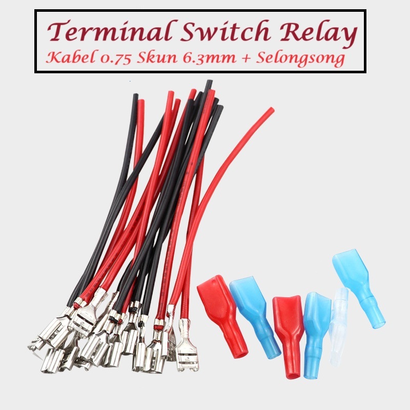 Jual Kabel Switch Relay 0.75mm Skun Gepeng 6.3mm Dengan Selongsong ...