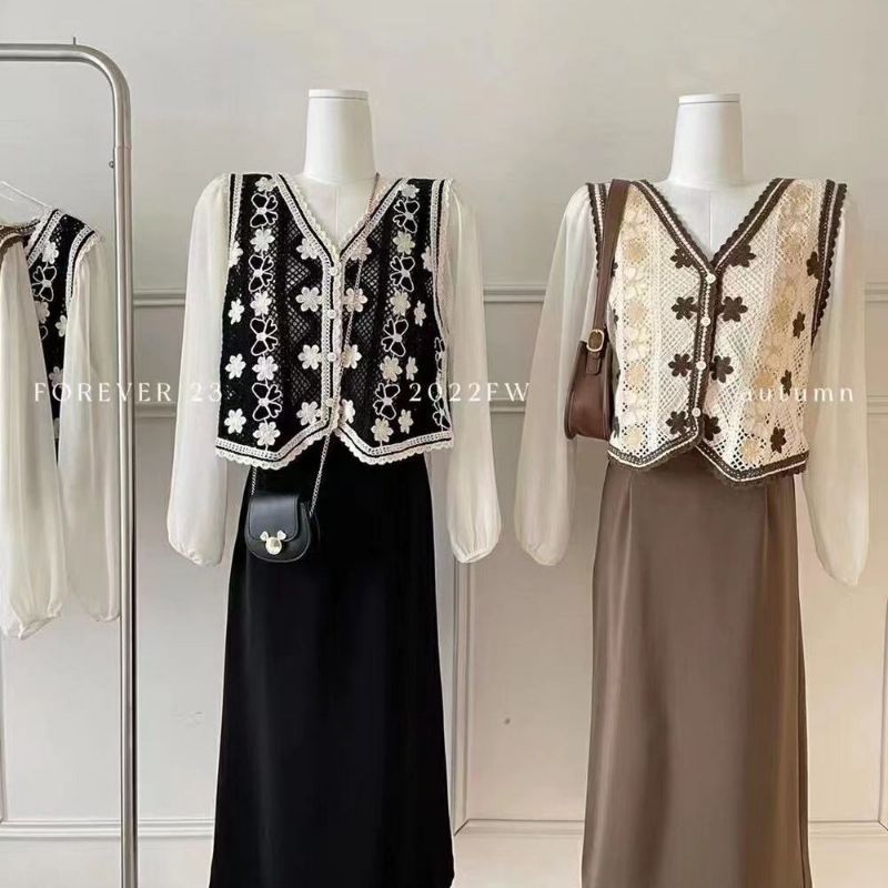 Jual Atasan Lengan Panjang Bunga2 Retro Premium | Shopee Indonesia