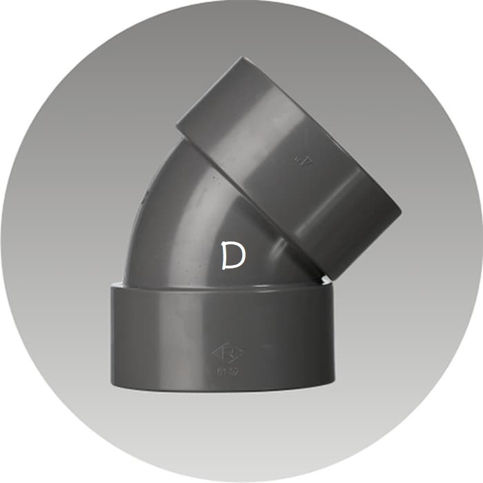 Jual Elbow 2,5 2.5 21/2" in inci inch 45° 45 derajat PVC pipa Knee knie ...