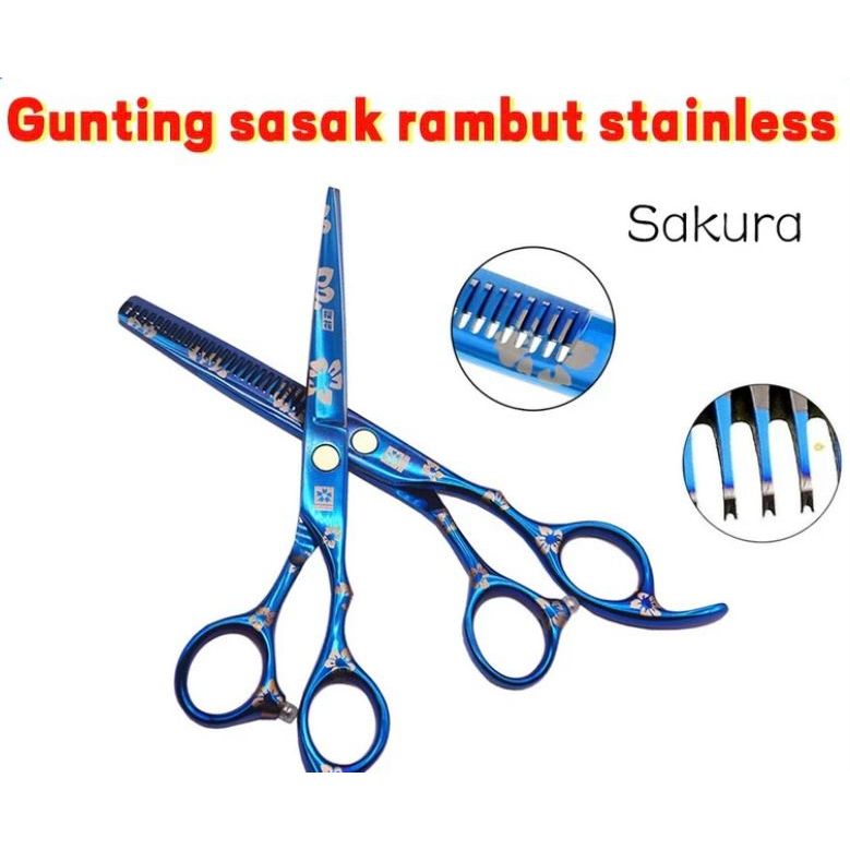 Jual Gunting Sasak Rambut Stainless 6 Inch Gunting Rambut Barber Shop ...